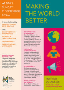 Making the World Better, a panel with New North London Synagogue ...